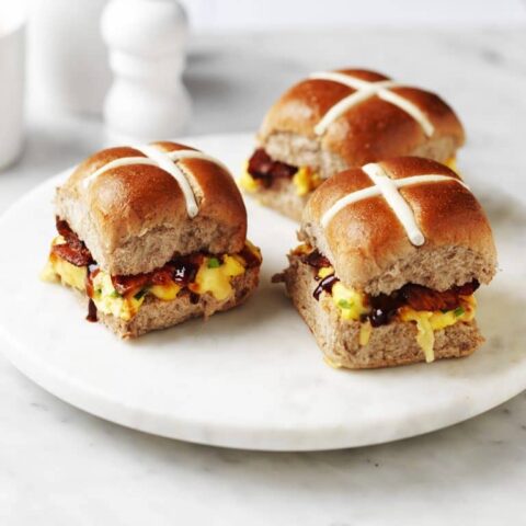 The Ultimate Egg, Bacon and Cheese Hot Cross Buns - Bakers Delight New ...